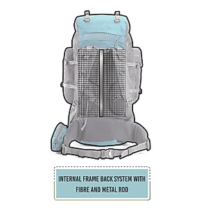 Tripole Walker 65 Litres Rucksack With 20 Litre Foldable Day Pack | Internal Frame With Metal Rod | Rain Cover | Bottom Opening | Laptop Section (Sea Green)