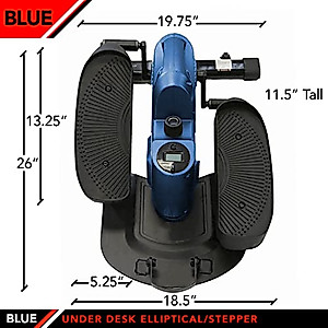 JFIT Under Desk and Stand Up Mini Elliptical/Stepper w/Adjustable Angle, Navy/Black