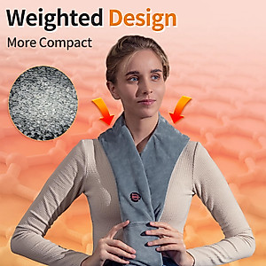Remo Neck Heating Pad, Portable Cordless Heating Pad for Neck Pain, Compact Heated Neck Wrap with Soft, Heated Scarf Gift for Family,Gray