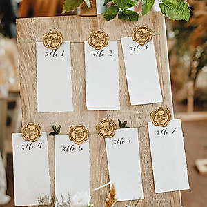 Whaline 50Pcs Thank You Wax Seal Stickers Gold Envelope Seal Stickers 3D Self-Adhesive Embossed Stickers for DIY Greeting Invitation Cards Snail Mails Wine Packages Gift Decor