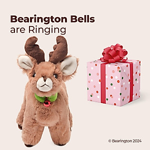 Bearington Jolly Reindeer Stuffed Animal, 6 Inch Christmas Stuffed Reindeer Plush, Ideal Small Christmas Stuffed Animals Gift for Toddlers, Kids & Teens