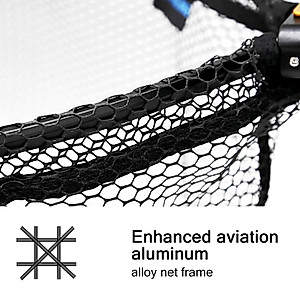 Collapsible Telescopic Pole Fishing Net - Folding Extend Rubber Coated Freshwater Saltwater Landing Net for Trout Bass Steelhead Salmon Kayak (SD-139S(1.1M))