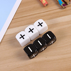 Toyvian Teacher Dice Set Math Operation Calculation Dice Minus Sign Plus Sign Dice Toys for Kids Classroom Teaching Supplies Bar Game Prop 6pcs