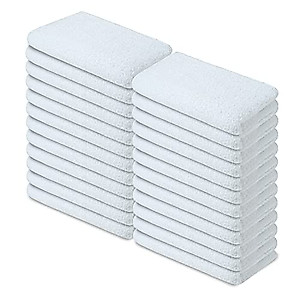 SOFTILE COLLECTION Salon Towel Pack of 24 (16 x 26 inches) 100% Ring Spun Cotton Ultra Soft & Highly Absorbent Salon Towel Hotel & Spa Quality Hand Towels for Gym Salon Spa & Home Care (White)
