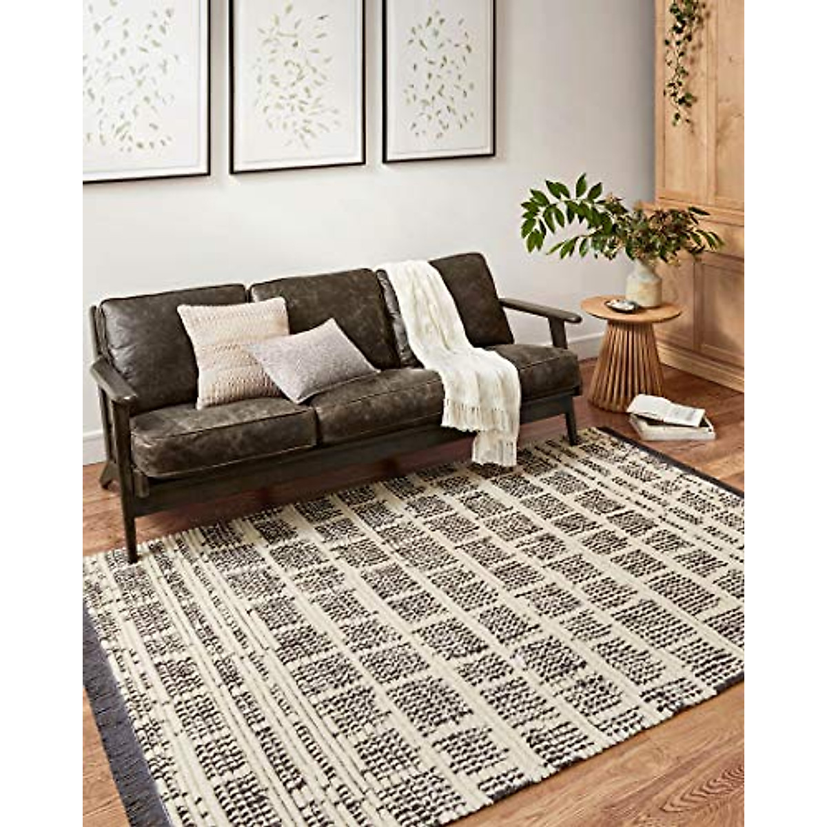 Chris Loves Julia x Loloi Alice Collection ALI-02 Cream / Charcoal 18" x 18" Sample Rug