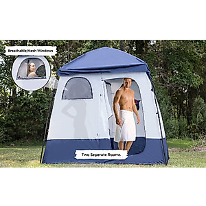 Double Shower & Changing Tent Privacy Beach & Camping Portable Pop Up Spray Tan & Toilet Shelter