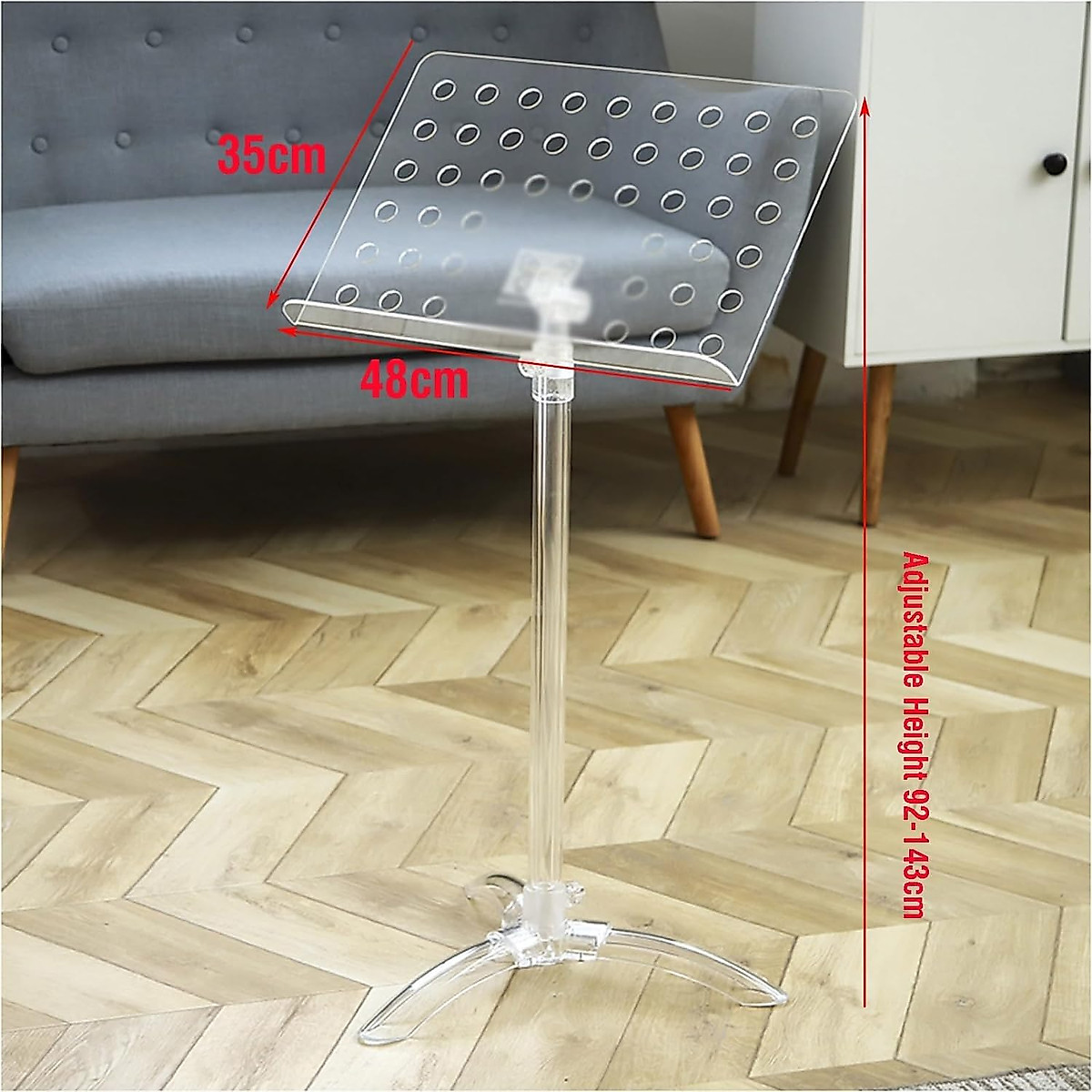 Portable Speaker Podium Stand Clear Acrylic Lecterns Height Adjustable Podium Firm and Stable Base Pulpits Speaking Lectern