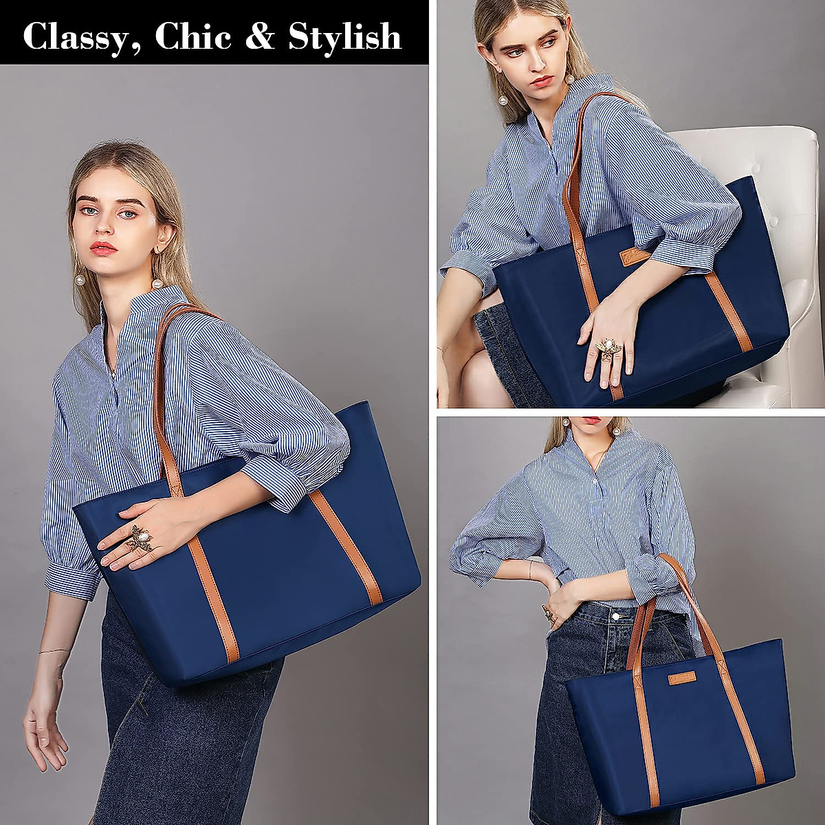 BUG Lightweight Women Laptop Tote Bag for Work, Casual Handbag for Travel Beach College Teacher