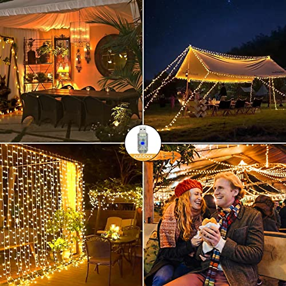 Globe String Lights, 54 FT 100 LED USB Fairy Lights Plug in, 8 Modes Twinkle Lights Waterproof with Remote and Timer for Bedroom Indoor Outdoor Garden Patio Wedding Christmas Party Decor (Warm White)