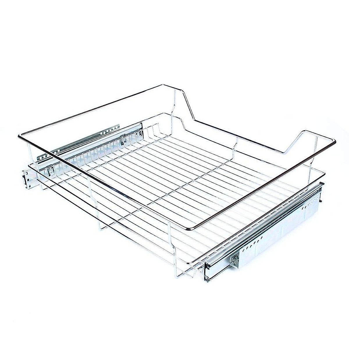 Pull Out Cabinet Organizer, Electroplated Stainless Steel Wire Basket, Under Shelf Storage Basket Sliding Organizer Drawer for Installation into 600mm Wide Kitchen Carcass