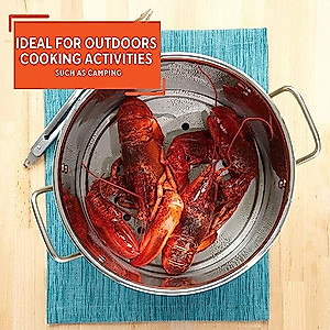 IMUSA Aluminum Steamer with Rack, 40 Qt, Silver