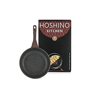 OUWO High-performance 9.5 Inch Nonstick Frying Pan/Egg Pan/Omelet Pan, Swiss Granite Coating, PTFE and PFOA Free, Induction Compatible, with Iconic Designed Box, Ideal gifts for kitchen lovers