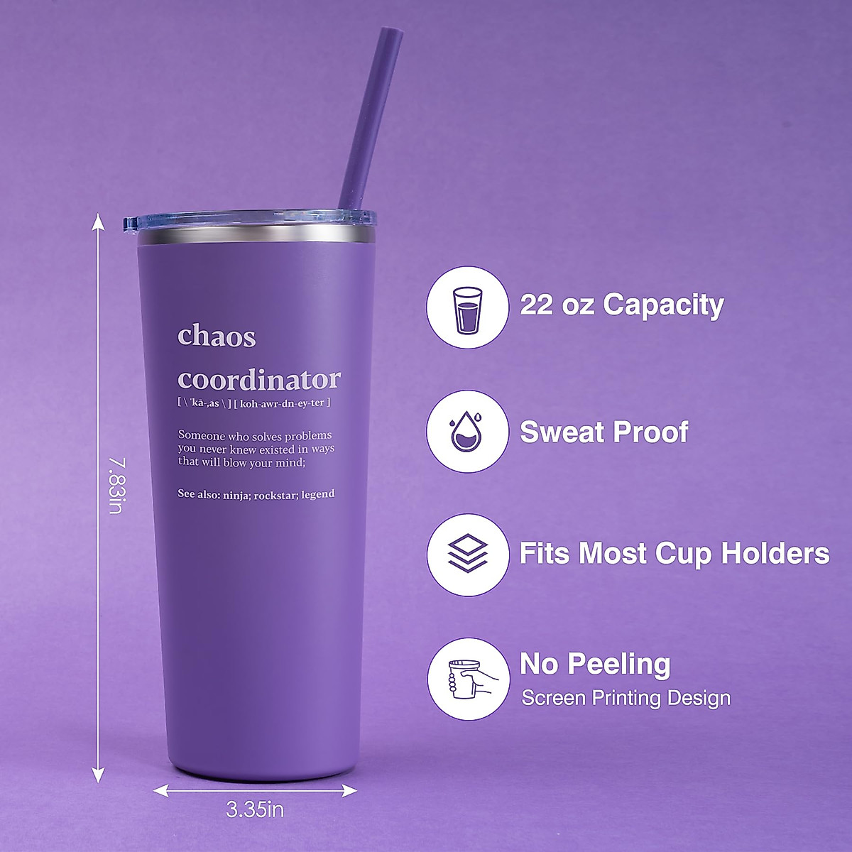 Inncup Chaos Coordinator Gifts, Administrative Professional Day Gifts, Teacher Appreciation gifts, Thank You Gifts for Employee, Boss, Manager, Assistant, Coworker, Secretary- 22Oz Tumbler