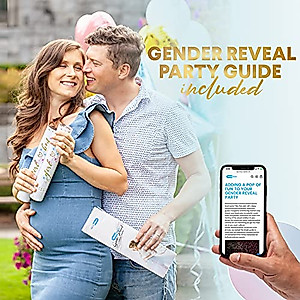 Gender Reveal Confetti Cannon | 2 pack| Butterfly Confetti Cannons | Gender Reveal Ideas | Butterfly Confetti Poppers for Pink Color Reveal | Baby Gender Reveal, Poppers Confetti Shooters | Pink Confetti Gender Reveal Poppers | Gender Reveal Party Supplie