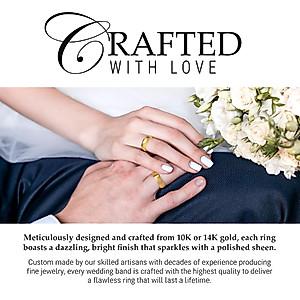 EWB Signature Jewelry Classic 6mm Solid Gold Wedding Band in 14K Yellow Gold, Comfort Fit, Finger Size 9.5