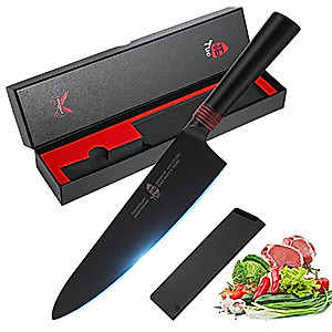 TUO Japanese Chef Knife Professional Chefs Knife 8 inch, AUS-8 Steel Kitchen Knife for Home Restaurant, Ergonomic Pakkawood Handle with Sheath and Gift Box