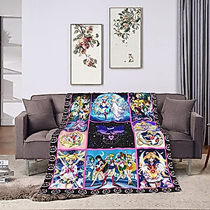 Anime Throw Blanket Super Soft Flannel Blankets Lightweight All Season Bed Throws Blanket Sofa, Room Gifts. (A, 50"x40")
