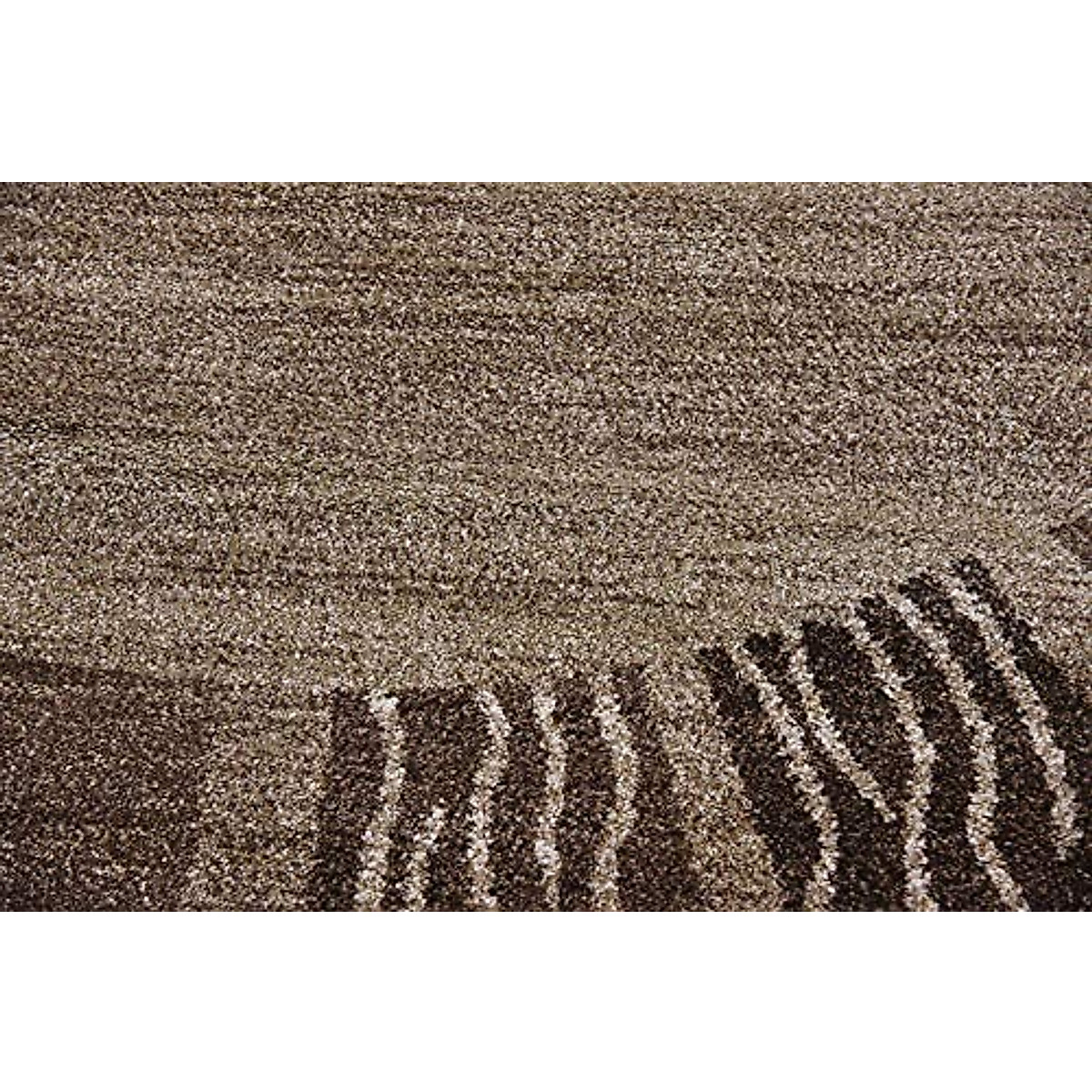 Unique Loom Del Mar Collection Area Rug-Transitional Inspired with Modern Contemporary Design, 6 ft x 6 ft, Light Brown/Beige