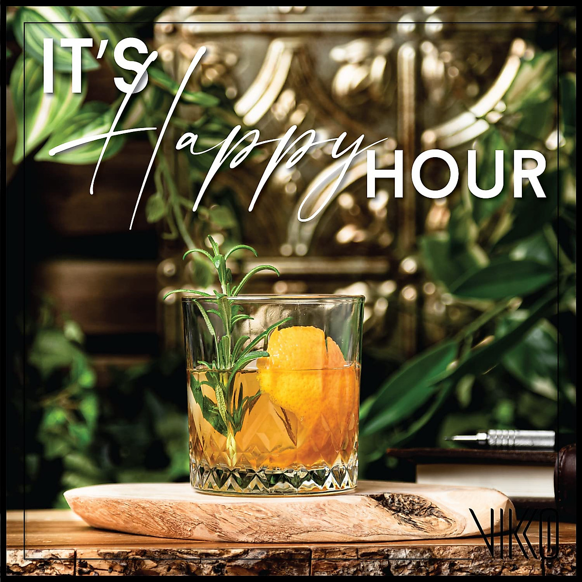 Vikko Whiskey Glasses, Set of 6 Old Fashioned Glasses, 11.25 Ounce Capacity, Elegant Design, Dishwasher Safe