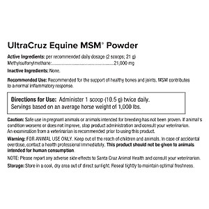 UltraCruz-sc-364854 Equine Horse MSM Joint Supplement, 4 lb, Powder (86 Day Supply)