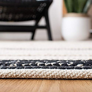 SAFAVIEH Striped Kilim Collection 3' x 5' Ivory / Black STK512A Handmade Flatweave Cotton Area Rug
