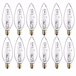 Philips LED Flicker-Free Dimmable B11 Light Bulb, Classic Glass, 300 Lumen, Soft White Light (2700K), 3.3W=40W, E12 Base, Title 20 Certified, 12-Pack