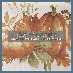 Elrene Home Fashions Autumn Pumpkin Grove Fall Napkins, Seasonal Fall Cloth Napkins, 17" x 17", Set of 4