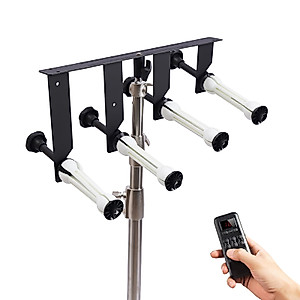 LOYALHEARTDY 4 Roller Wall Mounting Electric Motorized Background Support System with Remote Control for Photography, Including 2 x Four-fold Mounting Brackets, 4 x Electric Motors