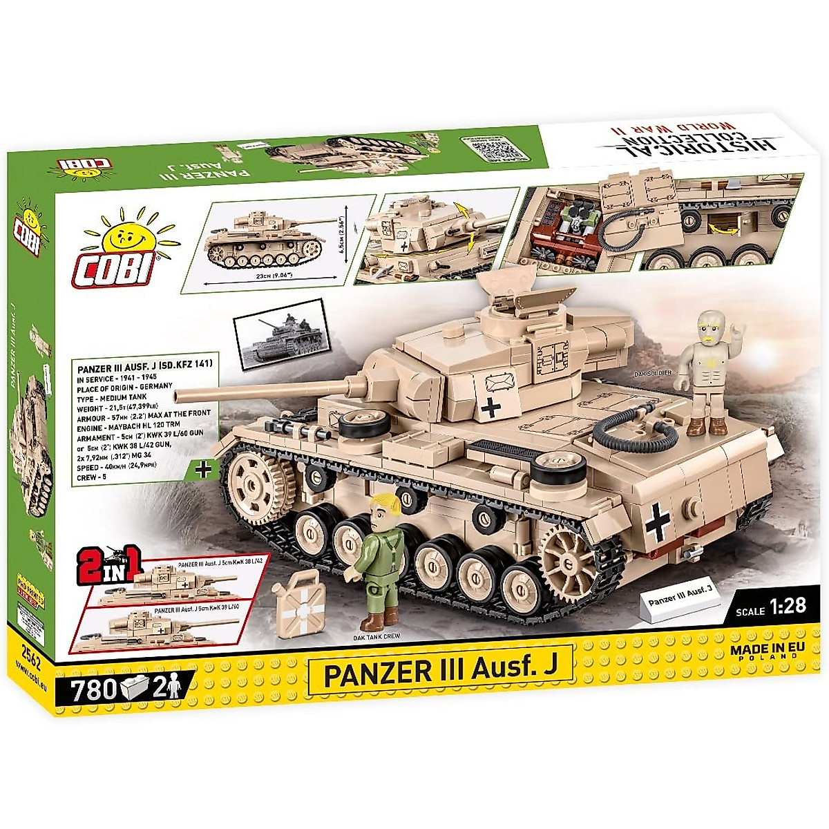 BRICKCOMPLETE COBI Set of 2: 2569 M4A3 Sherman & T34 Calliope - Executive Editon & 2562 Panzer III AUSF.J