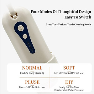 LEJOUR Water Flossers for Teeth,Cordless Water Dental Floss Folding Portable Oral Irrigator,Rechargeable Powerful Battery Life Water Dental Picks with 4 Modes 5 Jet Tips IPX7 Waterproof, Travel Bag