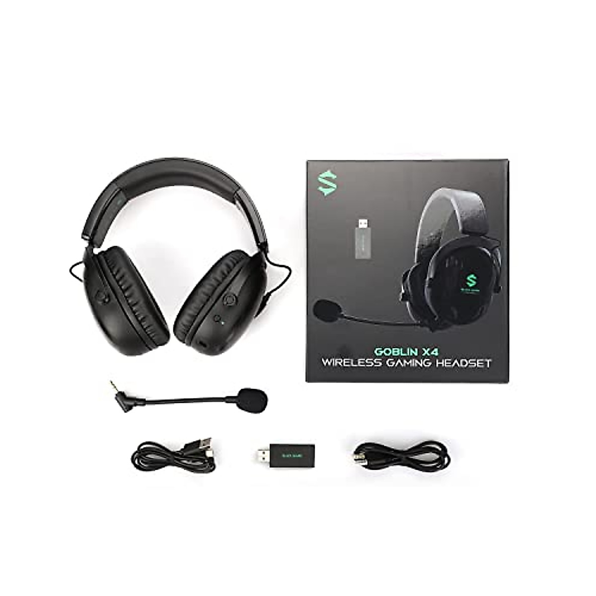 Black Shark Wireless Gaming Headset with Detachable Ultra Clear Microphone - Bluetooth 5.2 - Wired 3.5MM - 2.4 Ghz Wireless 3 Modes, Hi-Fi 7.1 Sound Over Ear for PC, PS5, PS4, Xbox One, Switch Gamer