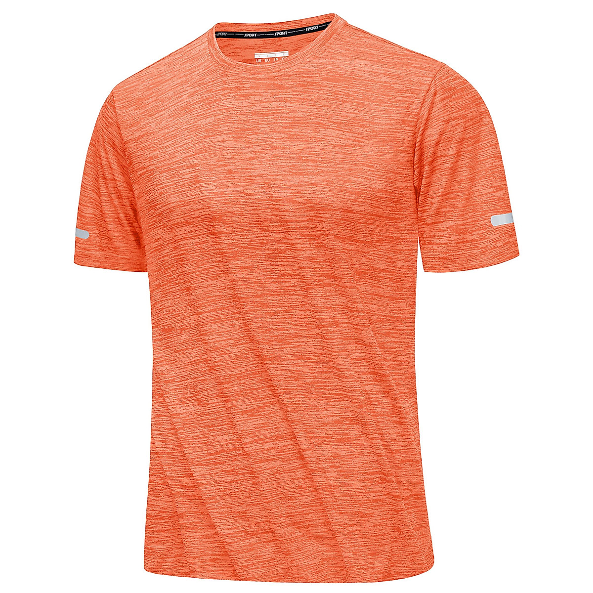 MAGCOMSEN Sports Shirts for Men Dry Fit Crew Neck Quick Dry Cool Lightweight Marathon Tee Hiking Athletic T Shirt Orange L