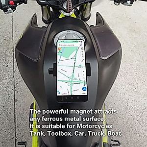 Magnetic Phone Mount Heavy Duty, Gym Phone Holder for Video Recording or Watch Media, Suitable for Motorcycles Tank, Gym Equipment, Car, Truck, Boat, Golf Cart, Attracts to Any Ferrous Metal Surface