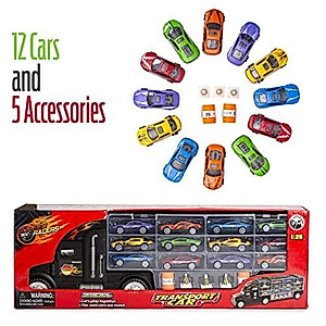 Big Daddy Tractor Trailer Car Collection Case Carrier Transport Toy Truck for Kids