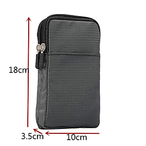 Note 20 Ultra Shoulder and Crossbody Leisure Sports Phone Bag Purse Wallet Durable Nylon Lightweight Roomy Pockets Bag for Men and Women (for All Below 6.9 inch) (Black)
