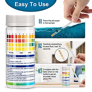DRENOYIC pH Test Strips - 0 to 14 (200 ct) Universal Acid Alkaline Litmus Paper Testing Strips for Water, Urine and Saliva, Soap, Soil, Diet pH Monitoring, and so on