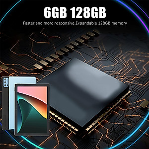 2 in 1 Tablet, Android 12 Tablet, 10.1 inch FHD Screen, 6GB RAM 128GB ROM, 7000mAh, 2.4GHz 5G WiFi, Front and Rear Camera with Keyboard and Mouse (US Plug)