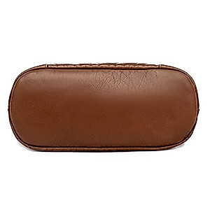 Casual Multi-zipper Messenger Totes PU Women Big Capacity Solid Shoulder Handbag, Brown, 21 x 18 x 5cm