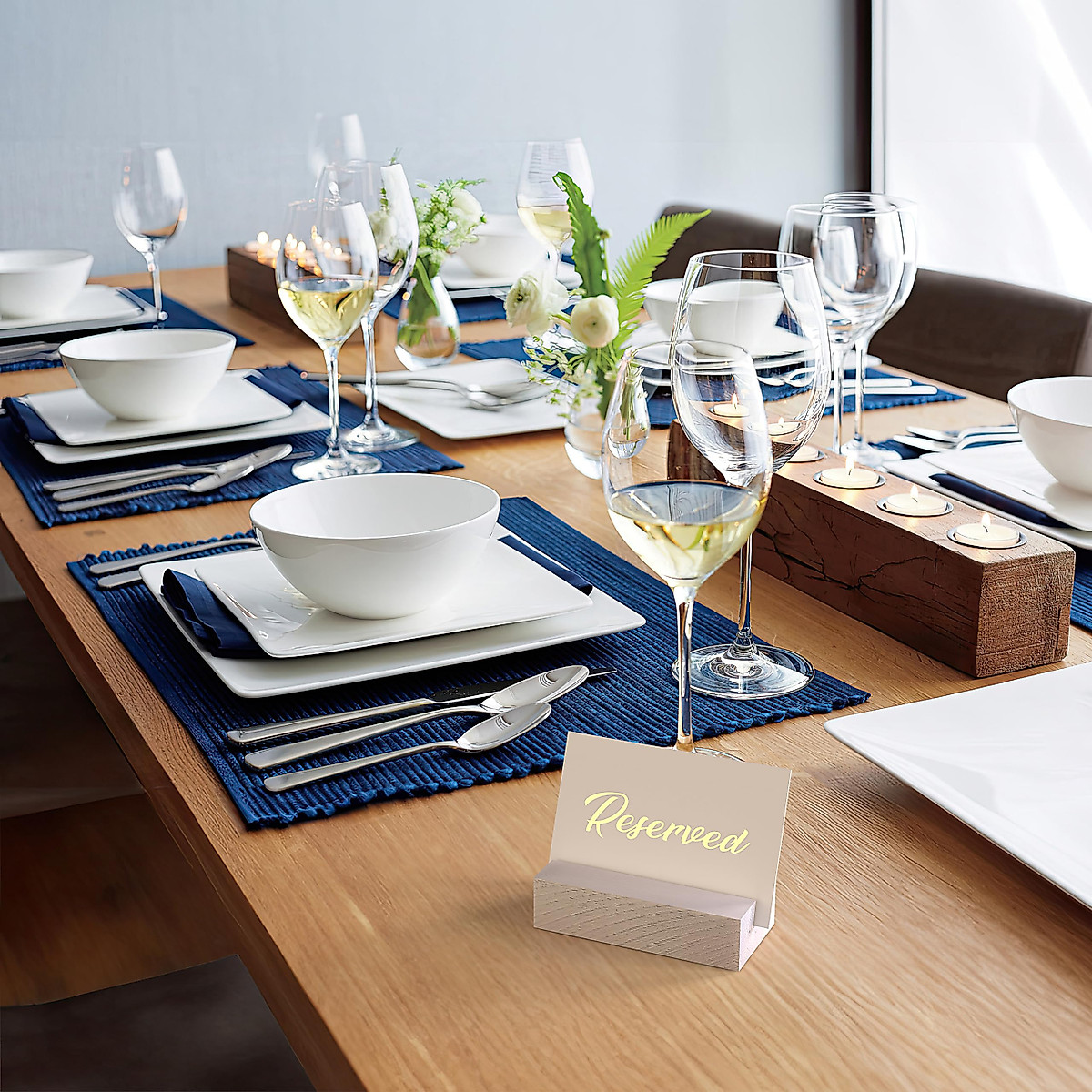 12 Pack Wood Place Card Holder - Small Place Card Holders for Table - White Table Number Holders for Wedding - Table Sign Holders - Picture - Wooden Photo Holders for Tables - Mini Place Card Stands