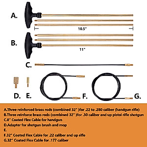 BOOSTEADY Gun Cleaning Kit Universal Gun Cleaning Kit Shotgun Pistol Cleaning Kit with Lightweight Organized Carrying Case Gun Cleaning Supplies Gun Cleaner Bottle Brass Jags and Tips