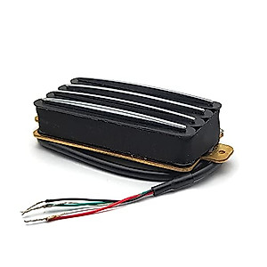 SAPHUE Hot Rail 2-Dual Blade Electric Guitar High Output Track Type Four Coil Humbucker Pickup Black