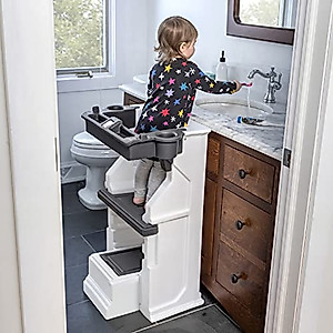 Step2 Mobile Helper Tower – Adjustable Height Step Stool and Tower Stand for Toddlers with Built-in Storage