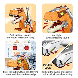 Sethland Dinosaur Ride On Toys, Ride On Cars for Kids with Music and Light, Children Scooter Foot-to-Floor Walker, Ride on Toy Indoor Outdoor for Preschool Kids