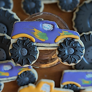 MONSTER TRUCK COOKIE CUTTERS Monster Truck Overland And Off Road Four Wheel Drive (4WD) With Big Oversized Large Wheel Tire Cookie Cutters Made In The USA (3 Pack)