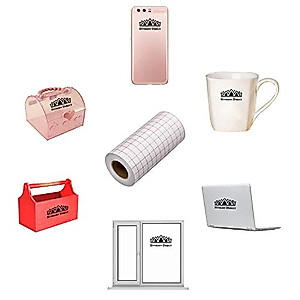 Clear Vinyl Transfer Paper Tape Roll 6" x 50 Feet Clear w/Red Alignment Grid - Application Transfer Tape Perfect for Self Adhesive Vinyl for Signs Stickers Decals Walls Doors & Windows