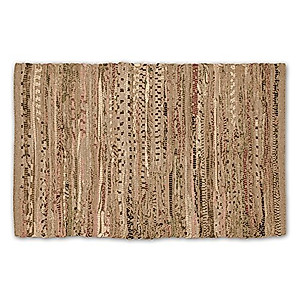 DII Chindi Home Collection Handwoven Multicolor Area Rag Run, 20x31.5, Taupe