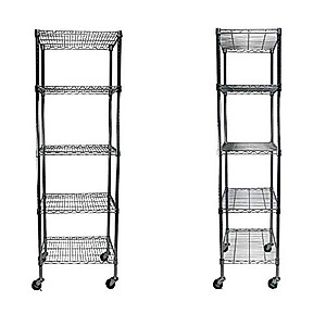 Apollo Hardware Commercial Grade Chrome 5-Shelf Wire Shelving 18"x24"x72" with Caster