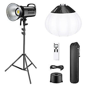 Neewer 150W 5600K LED Video Light, CB150 2.4G LED Video Lighting Kit with Light Stand/Bowens Mount/Remote/Lantern Softbox, 13000Lux/1m, CRI/TLCI 97+ for Photo Video Studio Lighting Photography