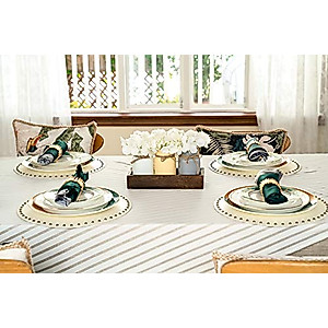 Dahey Decorative Mason Jar Centerpiece Wood Tray with Artificial Flowers Rustic Country Farmhouse Decor for Herb Plants Home Coffee Table Dining Room Living Room Kitchen Garden