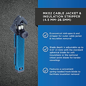 Miller MK02 Cable Jacket and Insulation Stripper for Professional Technicians, Electricians, and Installers, 4.2 Ounces